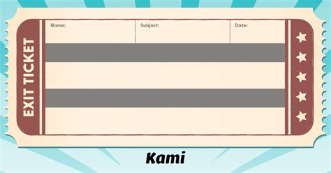 Exit Ticket Single Blank Movie Theme For Teachers Perfect For Grades 10th 11th 12th 1st