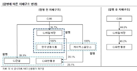 마켓인 Nice신평 Cj대한통운 Cj건설 합병·지배구조 개편신용도 영향 제한적