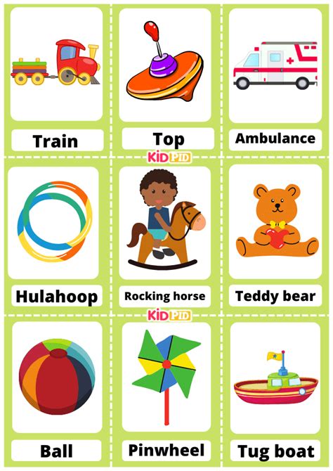Toys Primary Colors Flashcard Sheets Kidpid