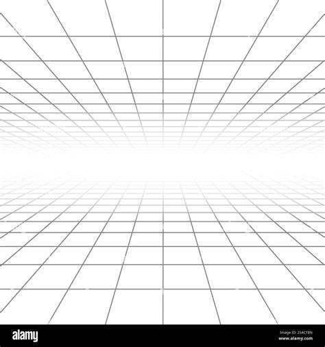 Ceiling And Floor Perspective Grid Vector Lines Architecture Wireframe