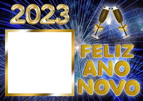 Moldura De Feliz Ano Novo 2023 Para Colagem De Fotos Imagem Legal
