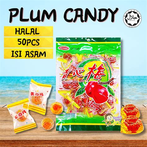 50pcs Jomei Gula Plum Buah Asam Candy Huang Xin Mei 黄心梅 Shopee