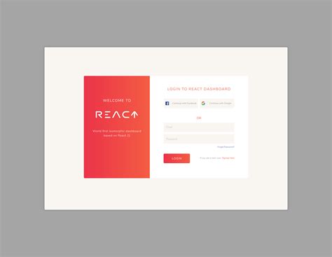 React Dashboard Login By Flatlogic On Dribbble