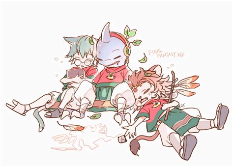 Hug Ff14 Koana Ff14 Wuk Lamat Zoraal Ja Final Fantasy Final