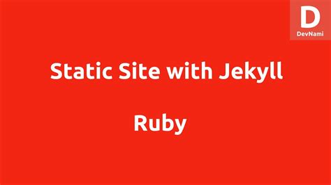 Ruby Jekyll Static Site Generator Youtube