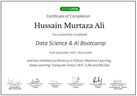 Hussain Murtaza Ali On Linkedin Datascience Artificialintelligence Atomcamp Learningjourney