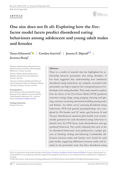 Pdf One Size Does Not Fit All Exploring How The Five Factor Model