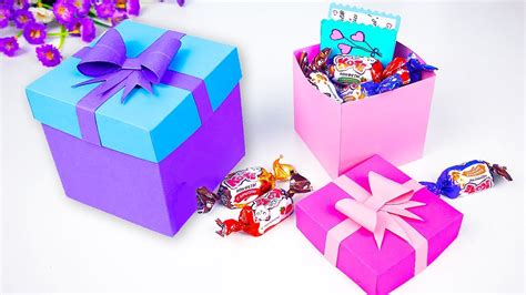 Подарок на День Учителя своими руками 🎁 Как сделать подарочную коробку из бумаги учителю Youtube