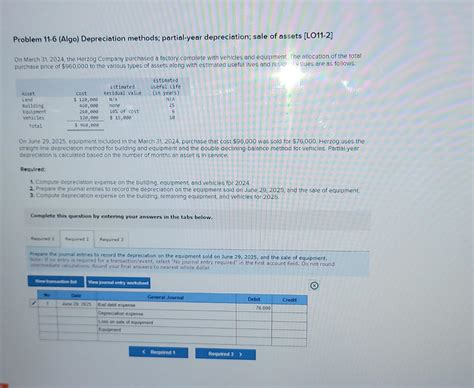 Solved Problem Algo Depreciation Methods Chegg