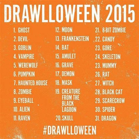 October Drawing Challenge Drawing Challenge 30 Day Drawing Challenge