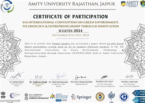 pankaj pandey on linkedin presented a paper in amity university