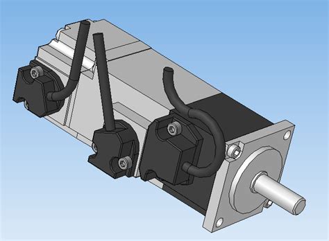 交流伺服电机带刹车 Step 模型图纸下载 懒石网