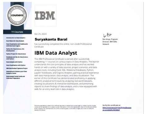Dataanalysis Datascience Excel Sql Powerbi Python Ibm Surya