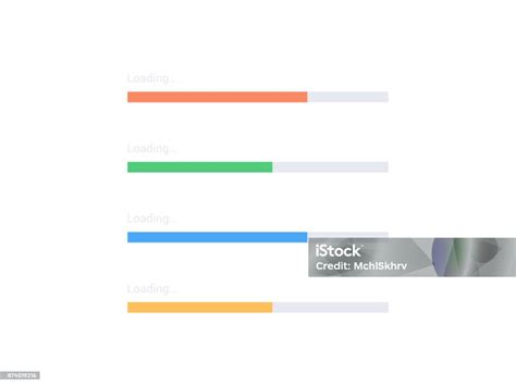 Vector Progress Loading Bar Set Stock Illustration Download Image Now Data Design Flat