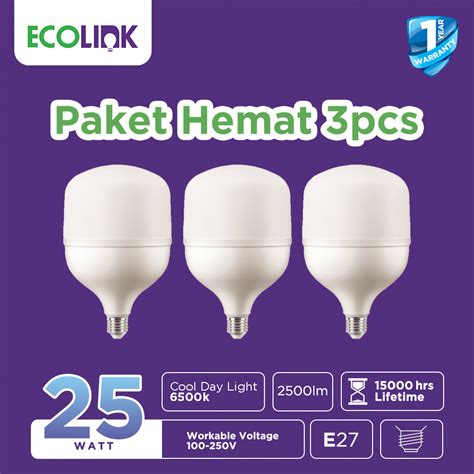 Jual Ecolink Lampu Bohlam Led Bulb Capsule W Putih Cool Paket Pcs Shopee Indonesia