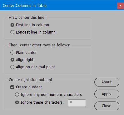 Center Columns In Table Id Extras Com