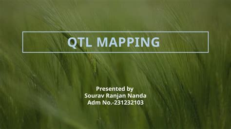 Quantitative Trait Loci Mapping In Agriculturepptx