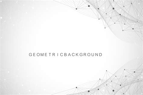 기하학적 추상 배경 연결된 라인 및 점입니다 웨이브 흐름입니다 분자 및 통신 배경입니다 디자인을 위한 그래픽 배경입니다 벡터 일러스트 레이 션 회색에 대한 스톡 벡터 아트