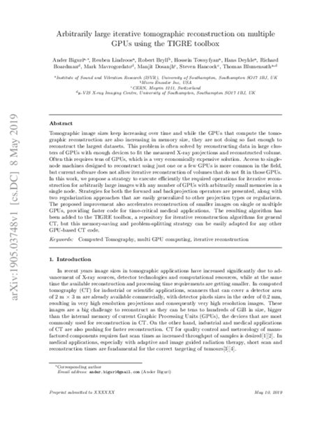 Pdf Arbitrarily Large Iterative Tomographic Reconstruction On