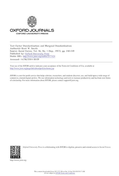 Pdf Test Factor Standardization And Marginal Standardization