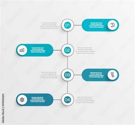 Infographic Template With 4 Options Workflow Process Chart Can Be