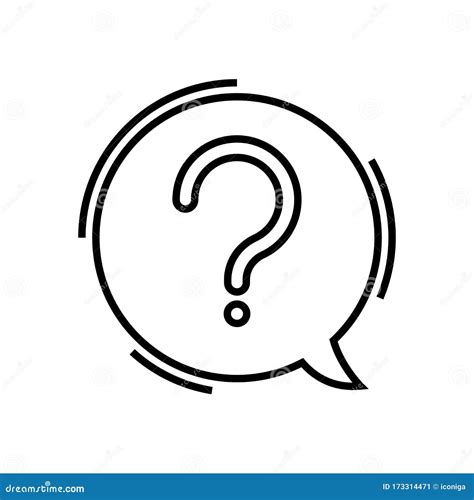 Big Question Line Icon Concept Sign Outline Vector Illustration Linear Symbol Stock Vector