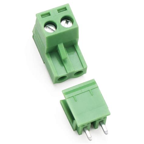Oiiki 10 Sets 2 Pin 5 08mm Pitch Pcb Mount Screw Terminal Block Straight Plug In 2 Pin 2 Pole