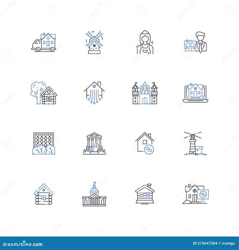 Assembly Business Line Icons Collection Manufacturing Production