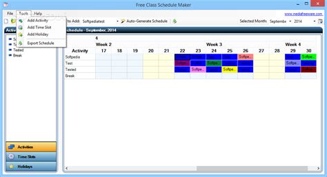 Free Class Schedule Maker Download Softpedia