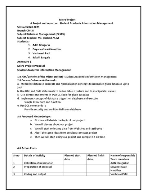 Microproject Report Dms Pdf Databases Sql