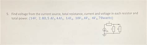 Solved Find Voltage From The Current Source Total