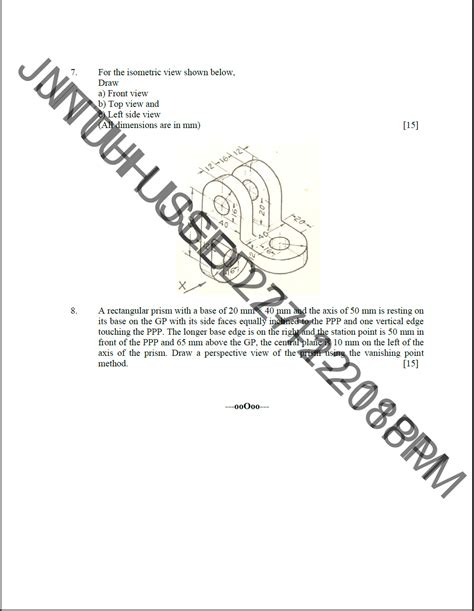 Jntuh Btech Engineering Drawing December 2018 Question Paper University Question Papers