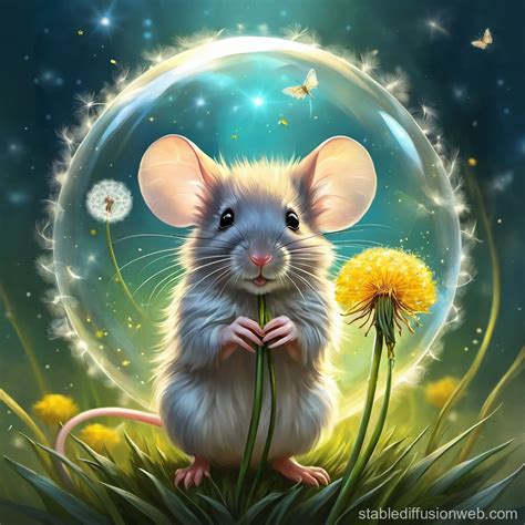 Whimsical Mouse And Dandelion Stable Diffusion Online
