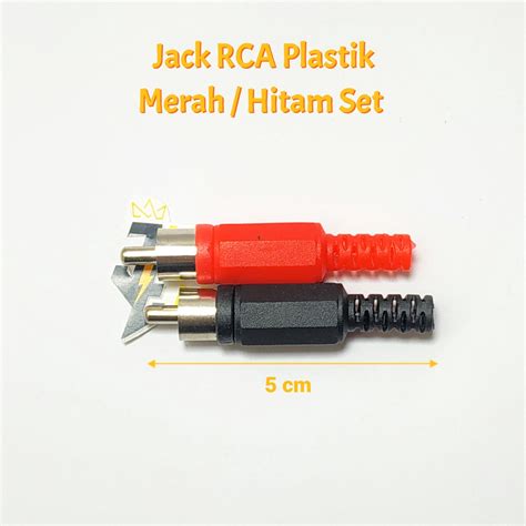 Jual Jack RCA Plastik Merah Hitam Per Set Jack RCA Plastik PVC Set Merah Dan Hitam