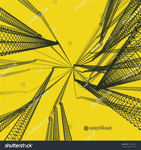 Connection Structure Wireframe Vector Illustration Abstract Stock Vector Royalty Free