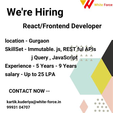 White Force Group On Linkedin Experience Javascript React