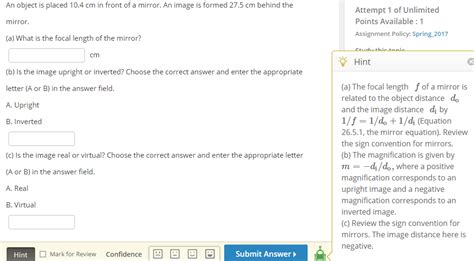 solved an object is placed 10 4 cm in front of a mirror an