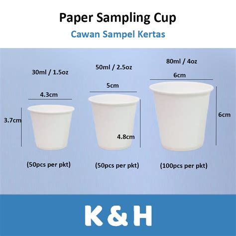 Cawan Kertas Sampel Paper Sample Cup Paper Cup Sampling Plain White Cawan Sampel Kertas