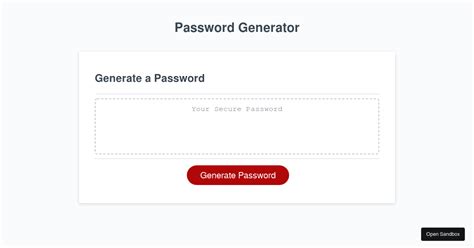 Nayrsicnarfjs Password Generator Develop Codesandbox