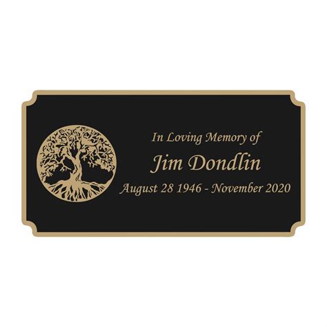 Tree Of Life Memorial Plaque Cremation Urn Plate Name Plate Etsy