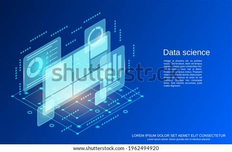 Data Science Big Data Analysis Flat Stock Vector Royalty Free