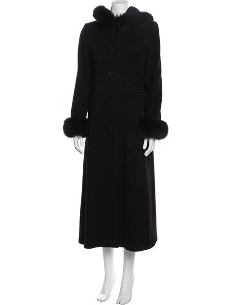 Marvin Richards Lambswool Fur Coat Black Coats Clothing Wmvrh20496