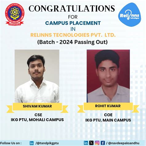 Relinns Technologies Pvt Ltd 2024 Placement Ik Gujral Punjab Technical University Jalandhar
