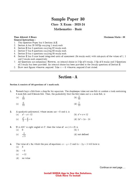 Sp Maths Basic 30 Unsolved Pdf Abstract Algebra Mathematical Concepts
