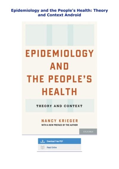 Epidemiology And The People S Health Theory And Context Android