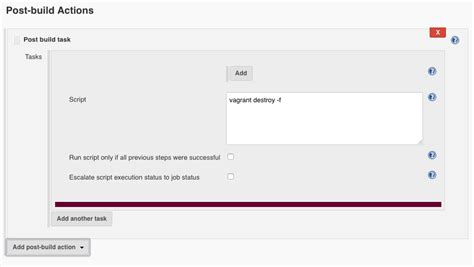 Jenkins How To Execute Shell As Post Build Action Stack Overflow