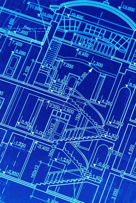 Architecture Design Blueprint Plan Illustration Of A Plan Mod Stock Image Image Of
