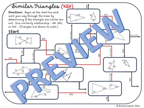 Triangle Similarity Theorems Aa~ Sas~ Sss~ Maze Activity Geometry