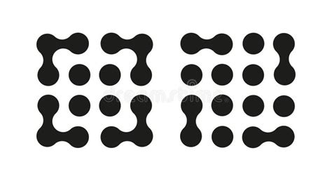 Set Of Metaball Logotype Dots Connected Icon Circles Illusioned Pattern Modern Integration