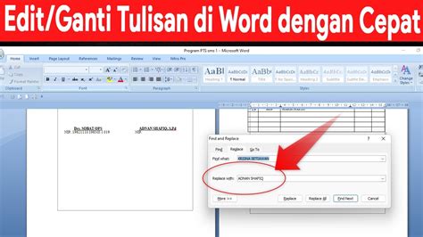 Cara Mengganti Atau Mengedit Kata Dan Tulisan Di Word Dengan Cepat Youtube
